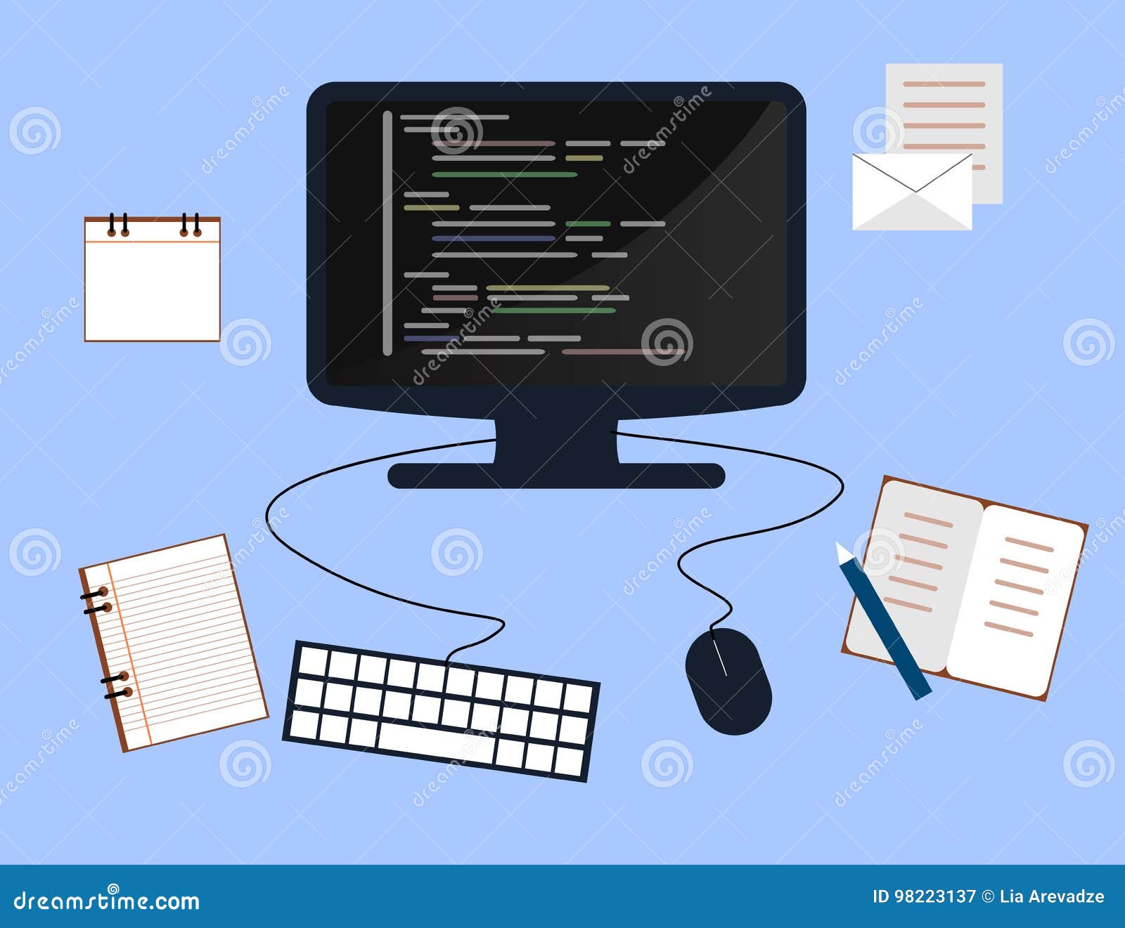Programming And Coding Concept Website Development Web Design Flat Illustration Stock Vector