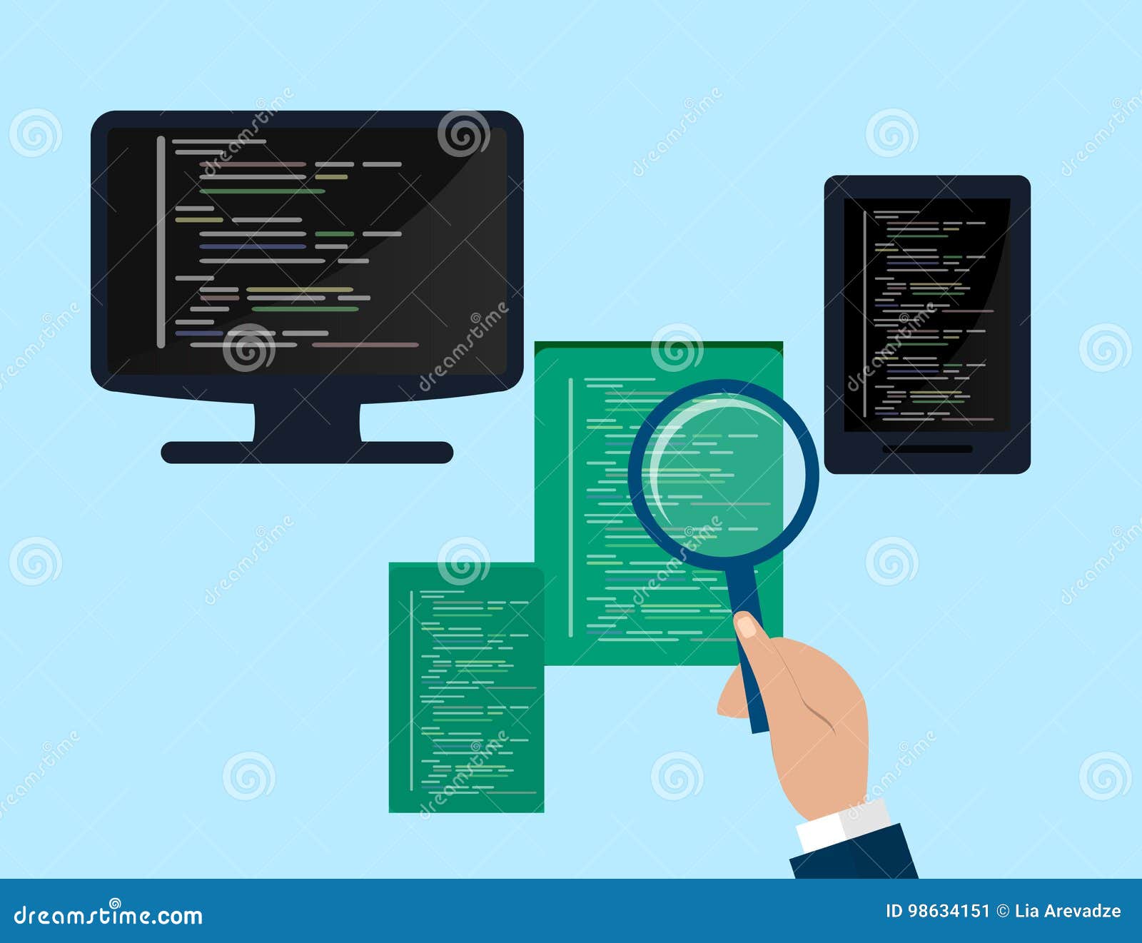 Programming And Coding Concept Website Development Web Design Flat Illustration Stock Vector