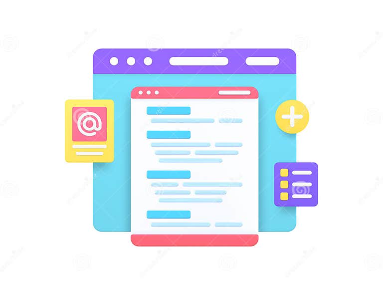 Programming Coding Developing Software Computer Engineering Internet Browser 3d Icon Vector ...