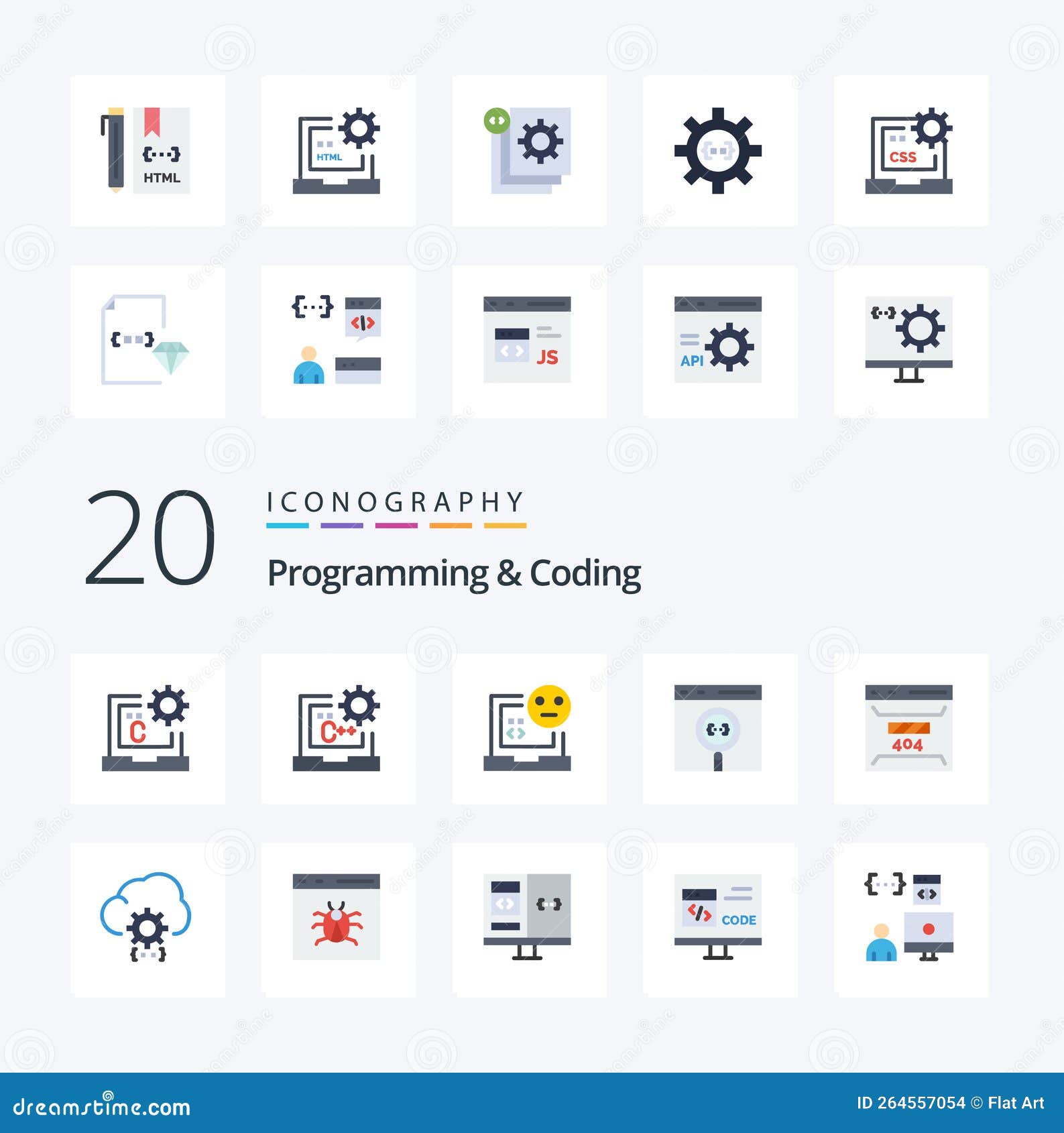 20 Programming And Coding Flat Color Icon Pack Like Error Develop Development Development Coding 2752
