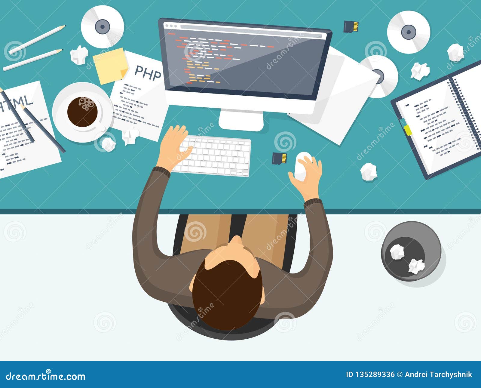 Programming,coding. Flat Computing Background. Code, Hardware,software ...