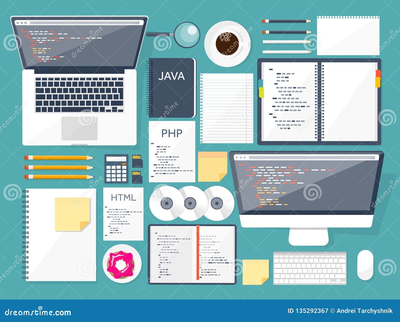 Programming Coding Flat Computing Background Code Hardware Software Web Development Stock