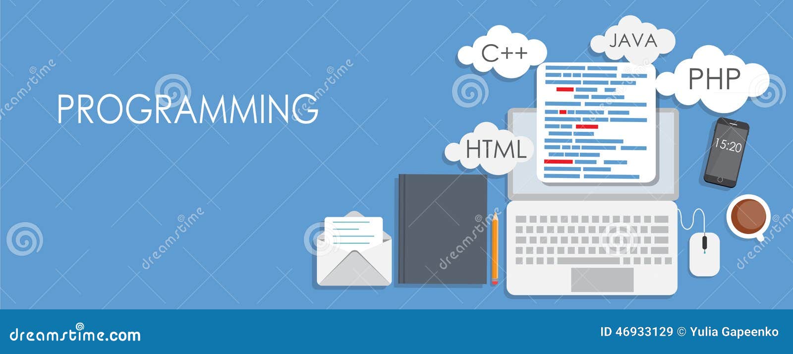 Programming Coding Flat Concept Vector Stock Vector - Illustration of ... Programming Coding Flat Concept Vector Stock Vector - Illustration of ...