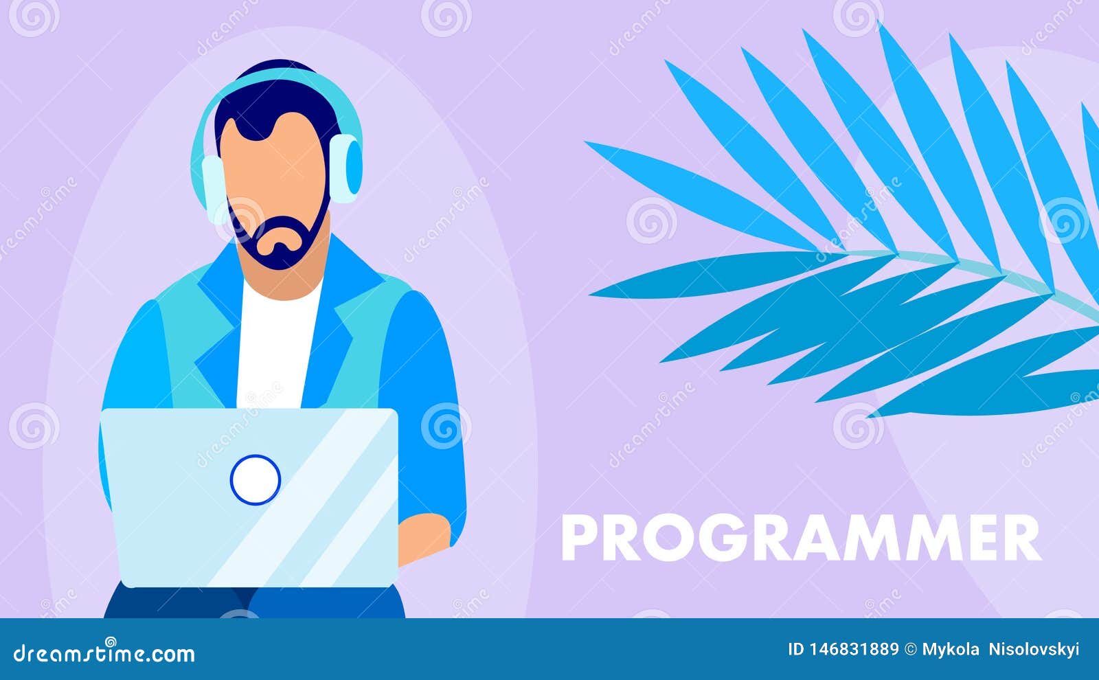 Programming Coding Flat Vector Banner Concept Stock Vector Illustration Of Human Internet