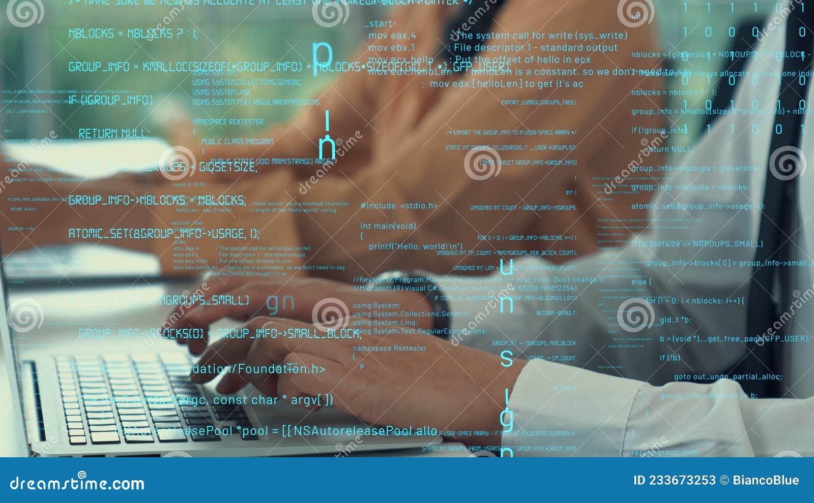 Programming and Coding of Future Software Envisional Graphic Stock ...