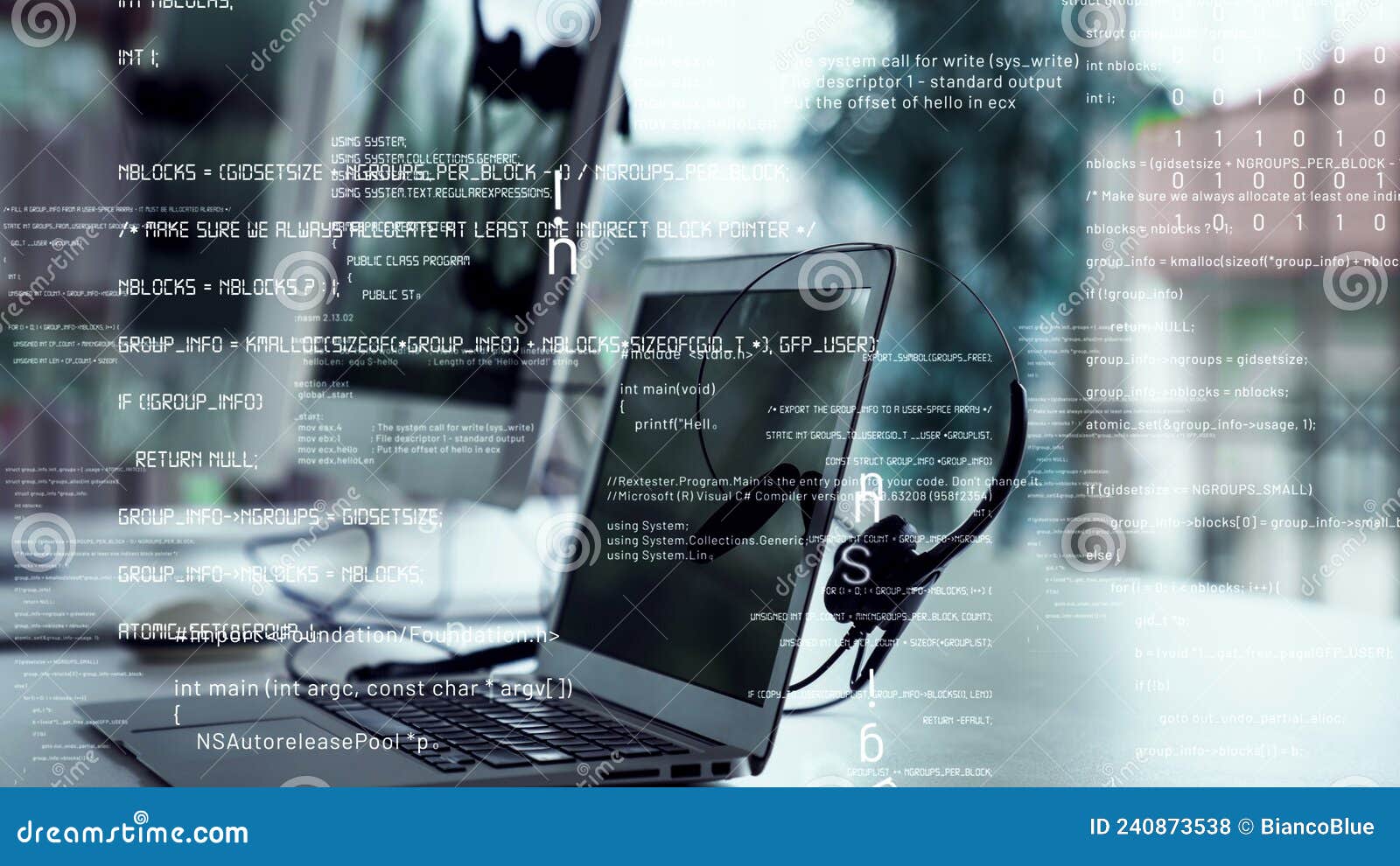 Programming and Coding of Future Software Envisional Graphic Stock ...