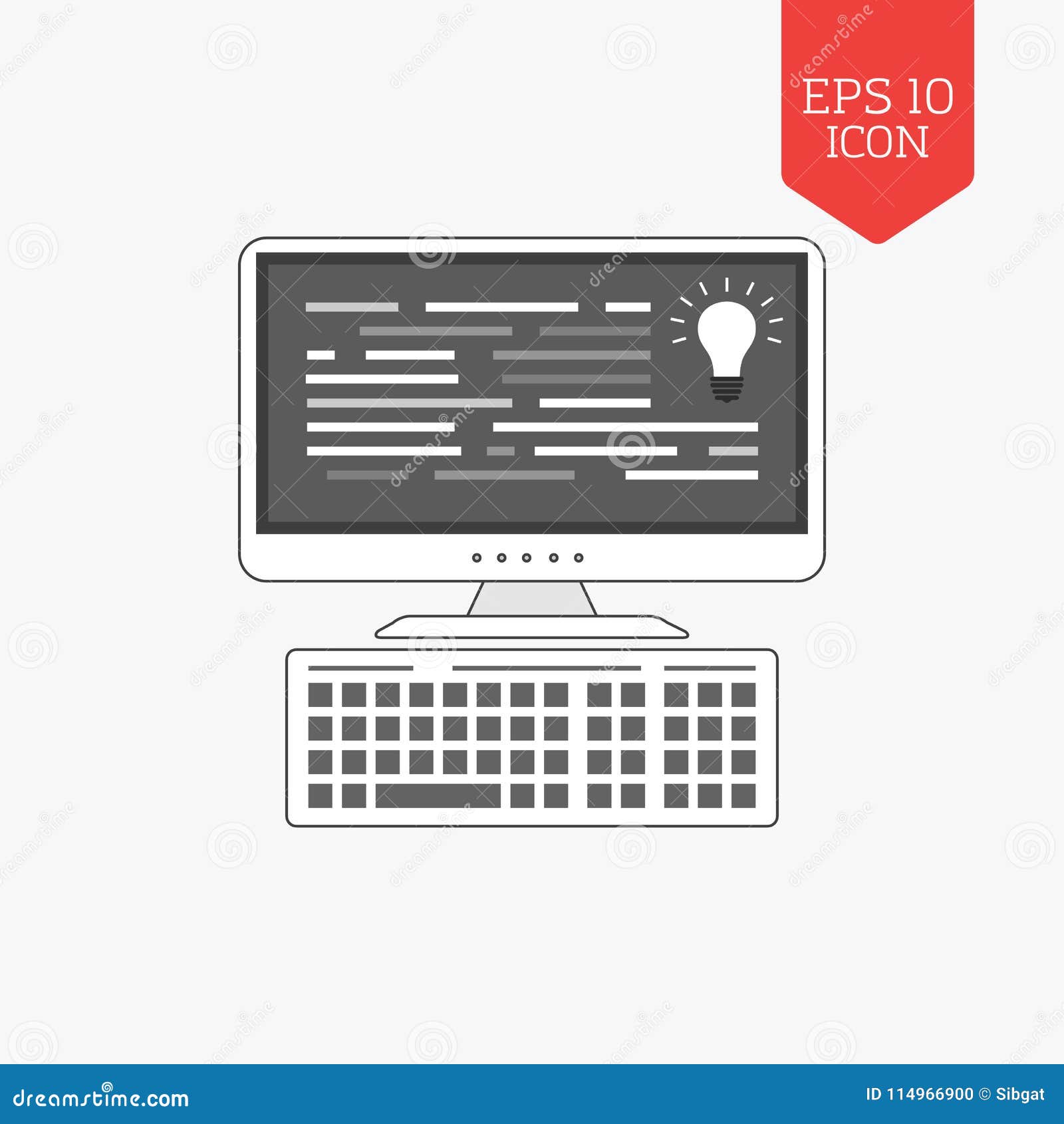 Programming, Coding Icon. Flat Design Gray Color Symbol Stock Vector ...