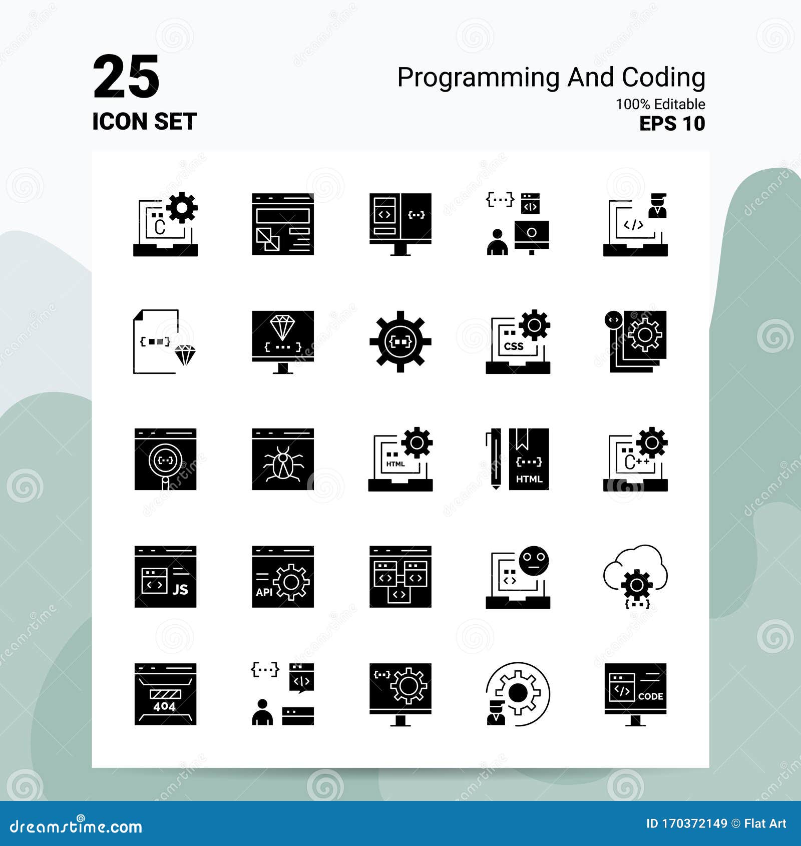 25 Programming and Coding Icon Set. 100 Editable EPS 10 Files Stock Vector - Illustration of ...