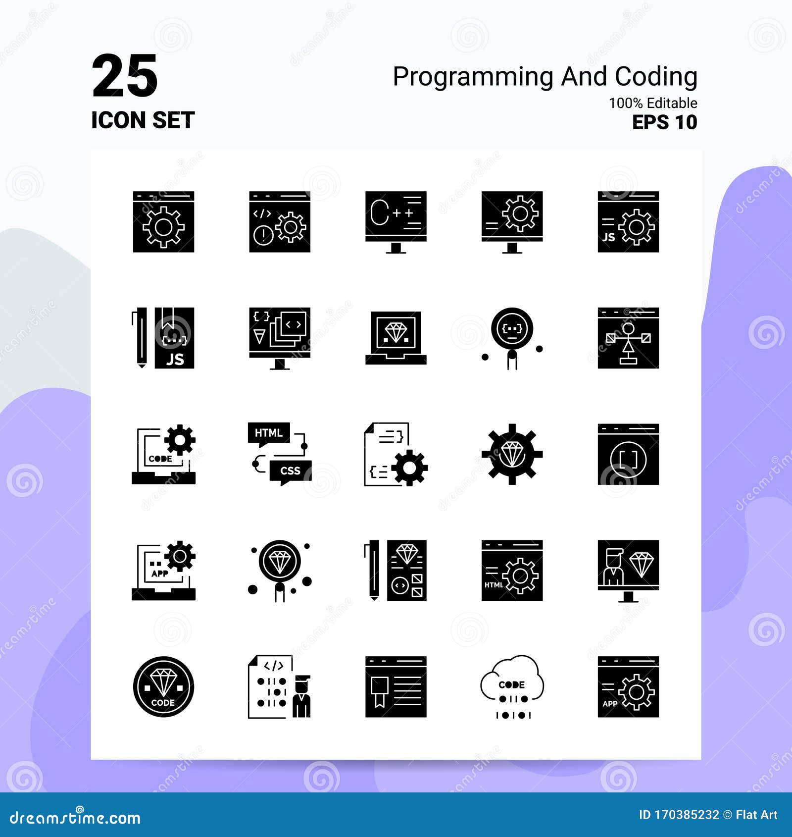 25 Programming and Coding Icon Set. 100 Editable EPS 10 Files Stock ...