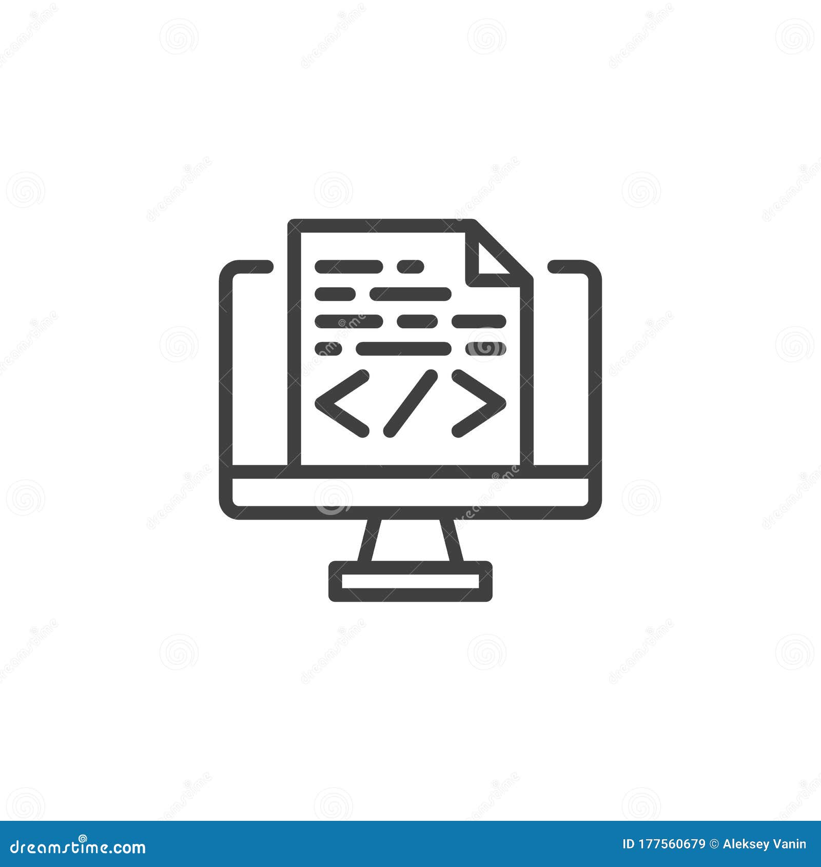 Programming and Coding Line Icon Stock Vector - Illustration of logo ...