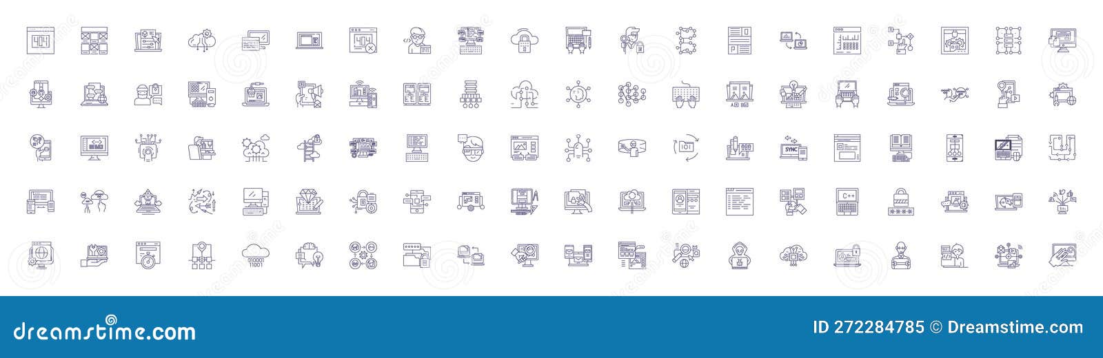 Programming, Coding Line Icons Signs Set. Design Collection Of ... Programming, Coding Line Icons Signs Set. Design Collection Of ...