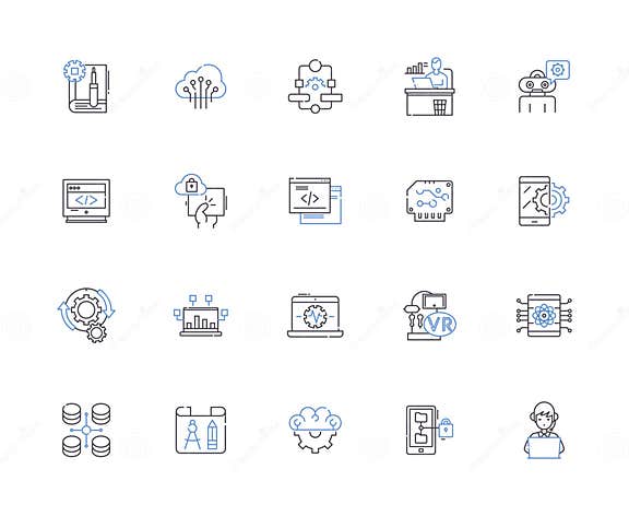 Programming Coding Outline Icons Collection Coding Programming
