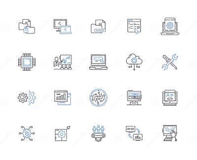 Programming Coding Outline Icons Collection. Coding, Programming ...
