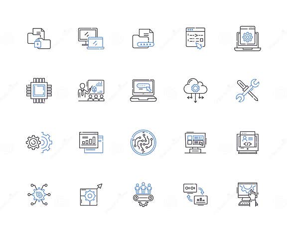 Programming Coding Outline Icons Collection. Coding, Programming ...