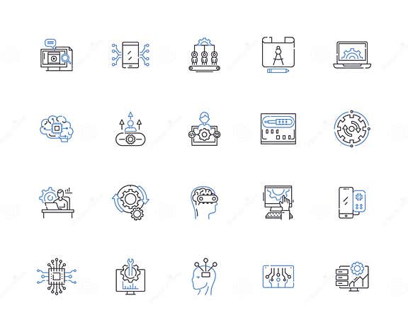 Programming Coding Outline Icons Collection Coding Programming