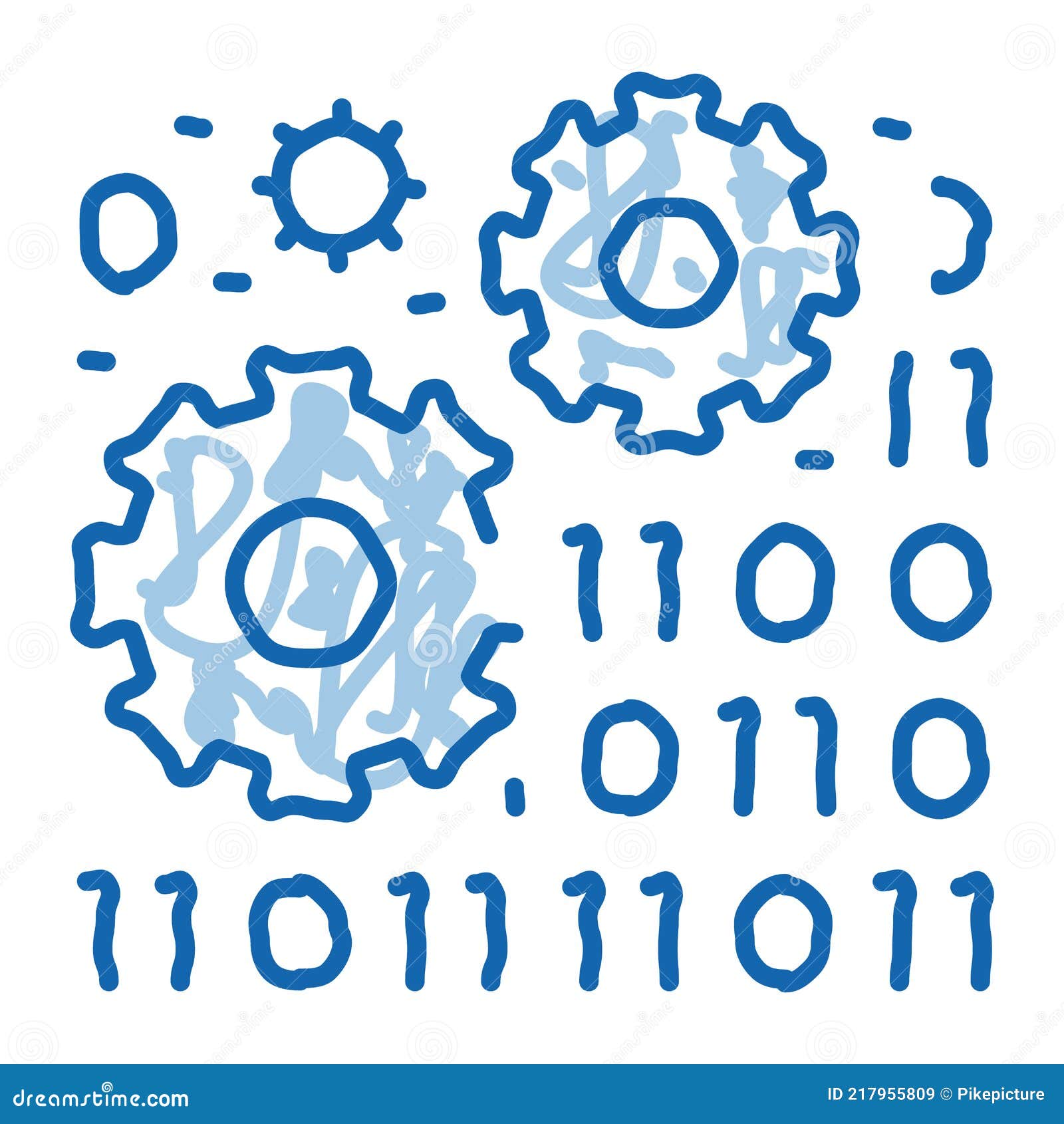 Programming and Coding Process of Machine Learning Doodle Icon Hand Drawn Illustration Stock ...