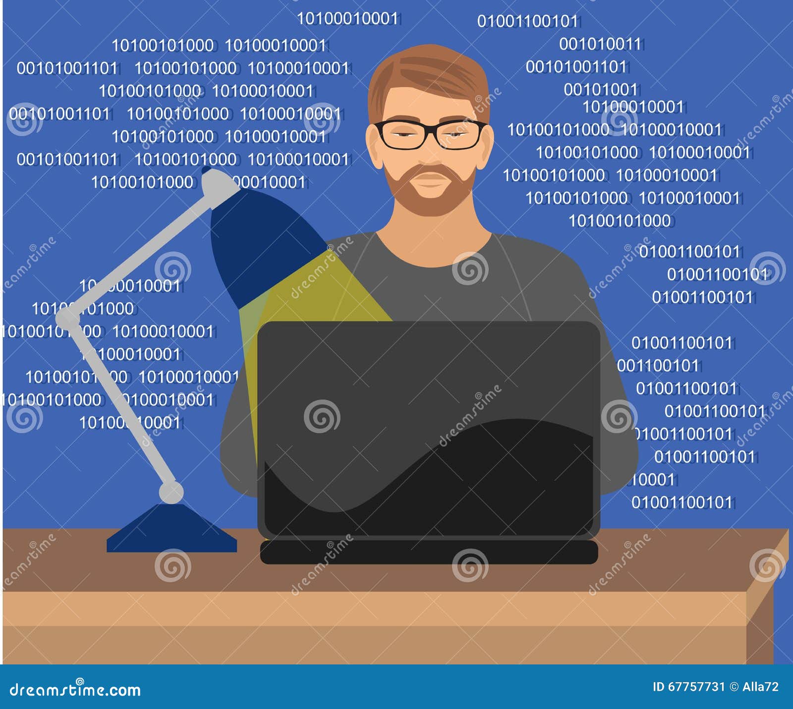 Programming And Coding Programmer For The Laptop While Working Stock Vector Illustration Of 3668