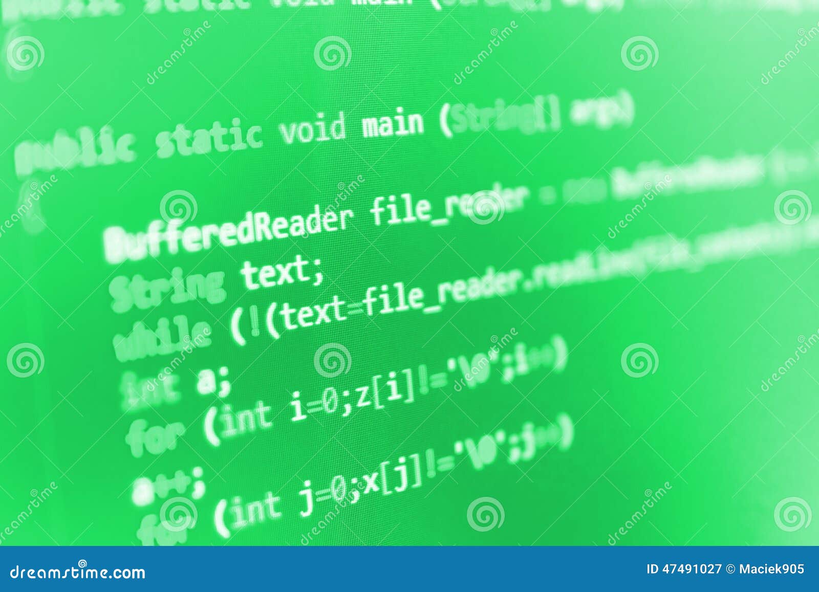 Programming Coding Source Code Screen. Stock Image - Image of green, data: 47491027