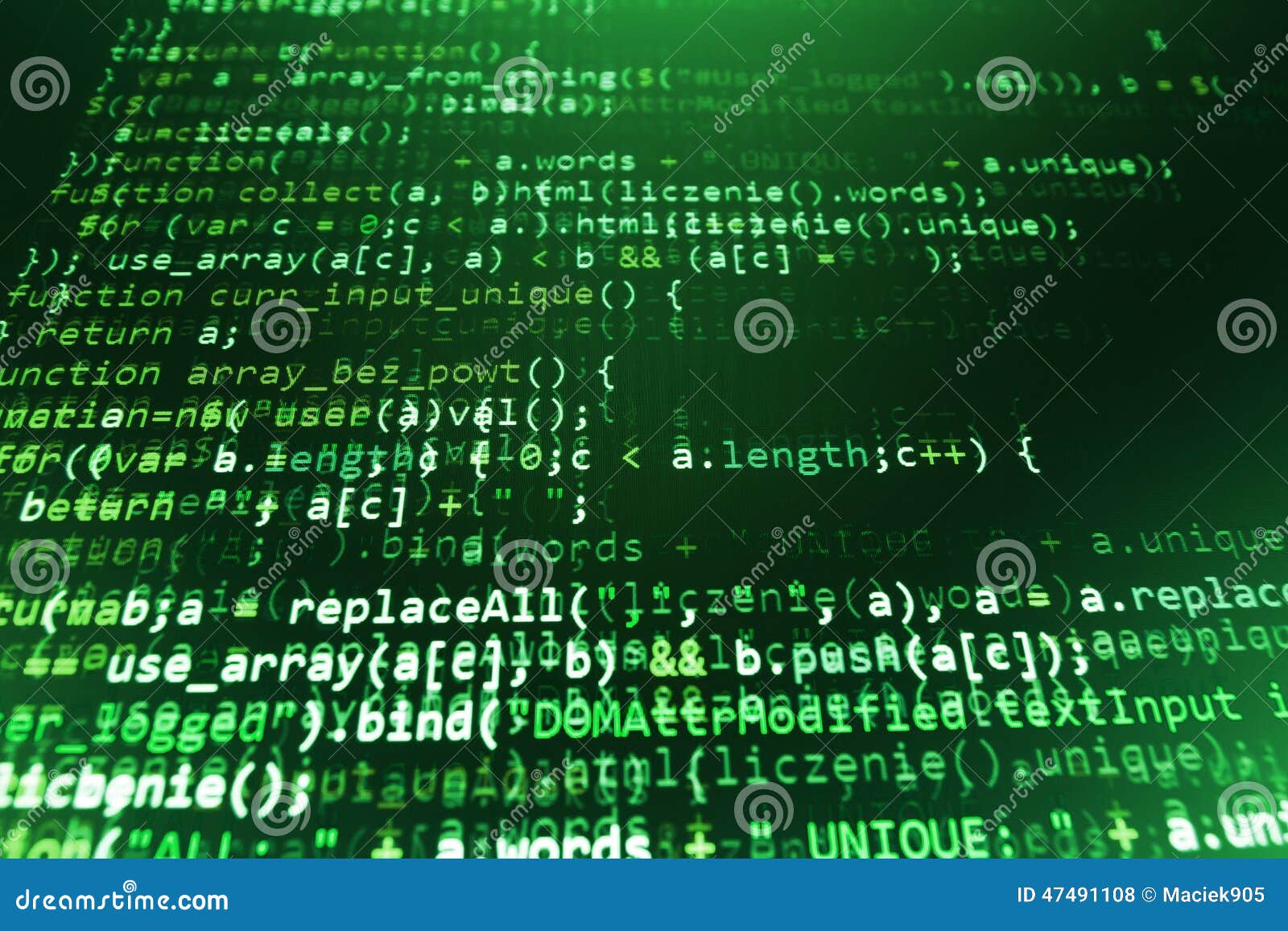 Programming Coding Source Code Screen Stock Illustration 8902