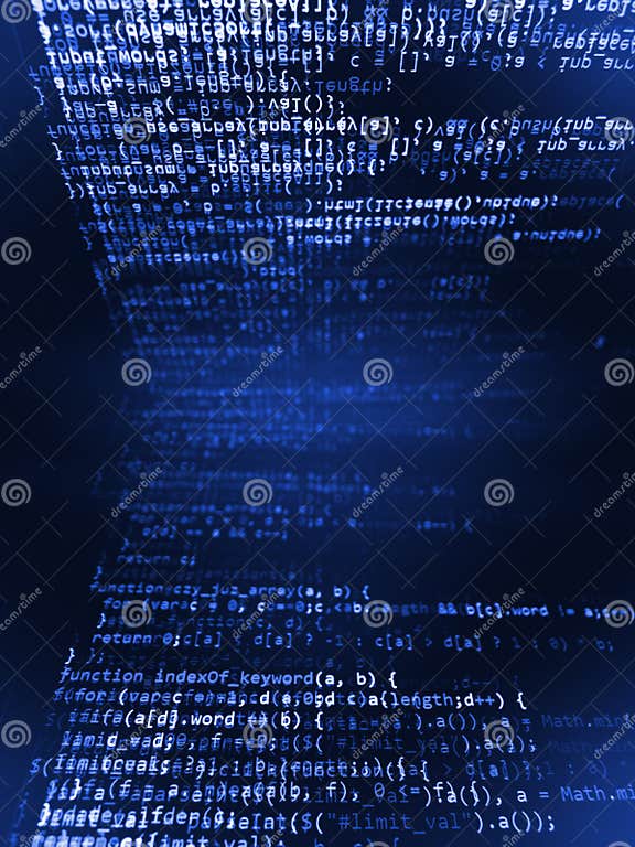 Programming Coding Source Code Screen. Stock Illustration - Illustration of character, display ...