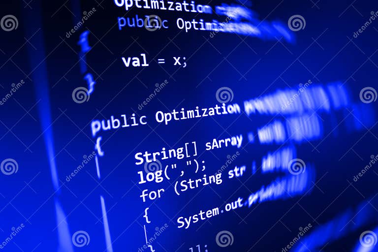 Programming Coding Source Code Screen. Stock Image - Image of hand ...