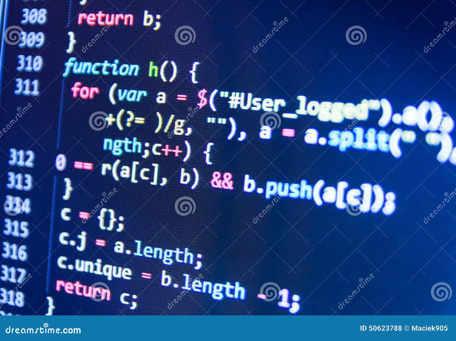 Programming Coding Source Code Screen. Stock Photo - Image of binary, digital: 50623788