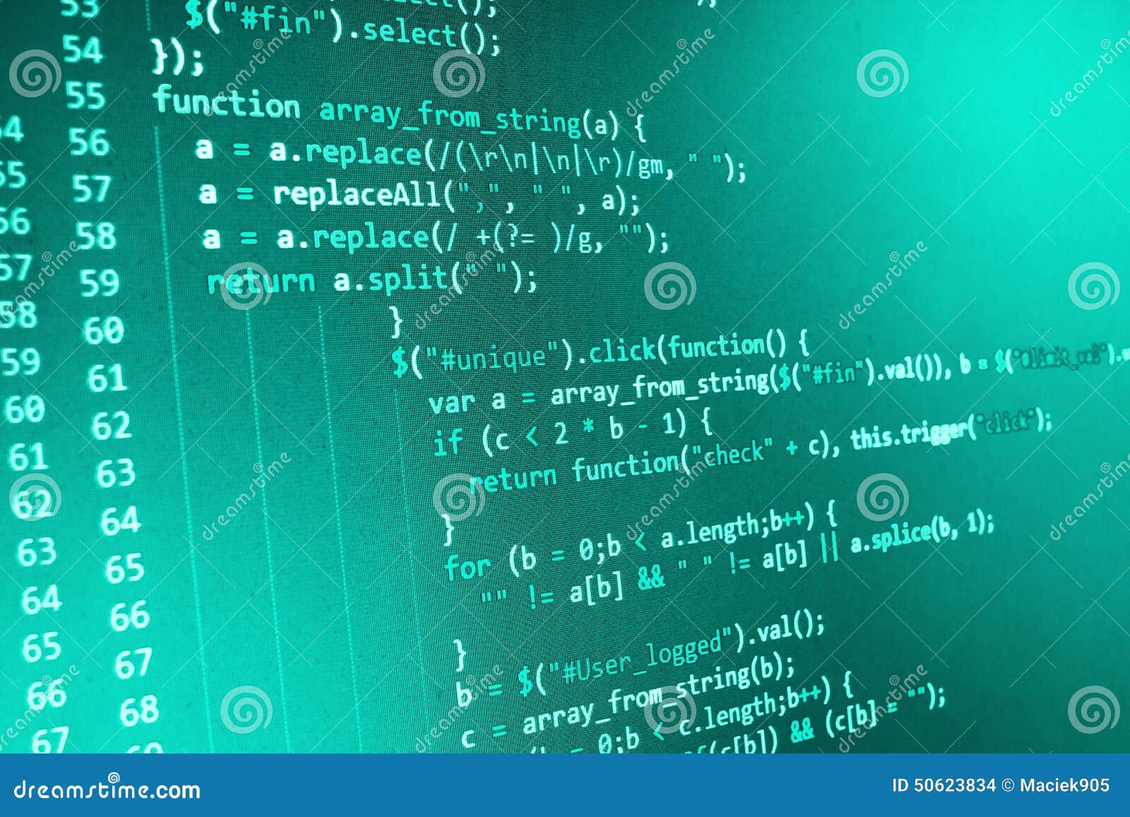 Programming Coding Source Code Screen. Stock Photo - Image of character, communication: 50623834