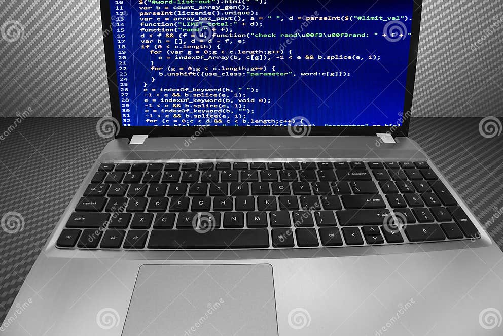 Programming Coding Source Code Screen. Stock Illustration - Illustration of function, black ...
