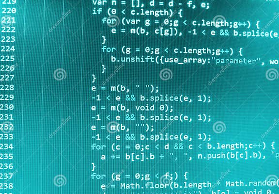 Programming Coding Source Code Screen. Stock Photo - Image of analysis, data: 51900132