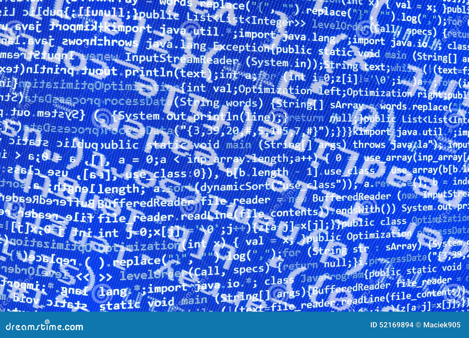 Programming Coding Source Code Screen. Stock Photo - Image of ...