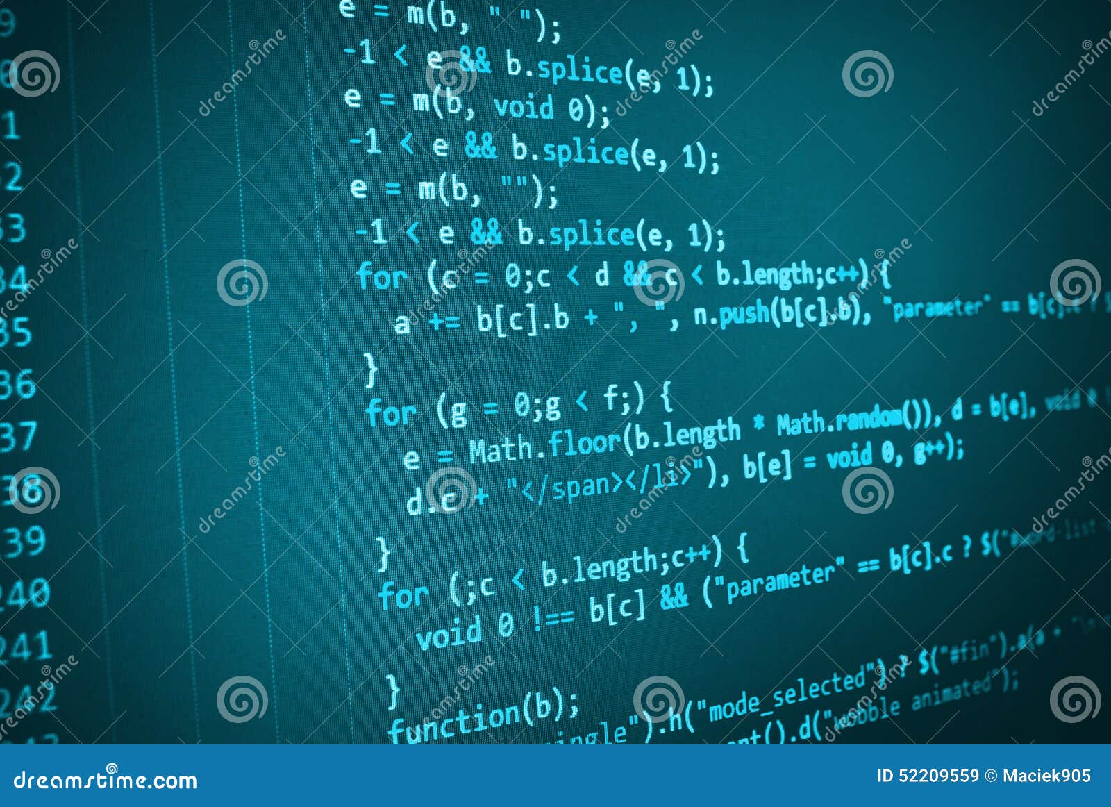 Programming Coding Source Code Screen Stock Image Image Of Design Background 52209559