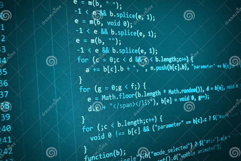Programming Coding Source Code Screen. Stock Image - Image of design ...