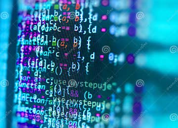 Programming Coding Source Code Screen. Stock Photo - Image of assembly ...