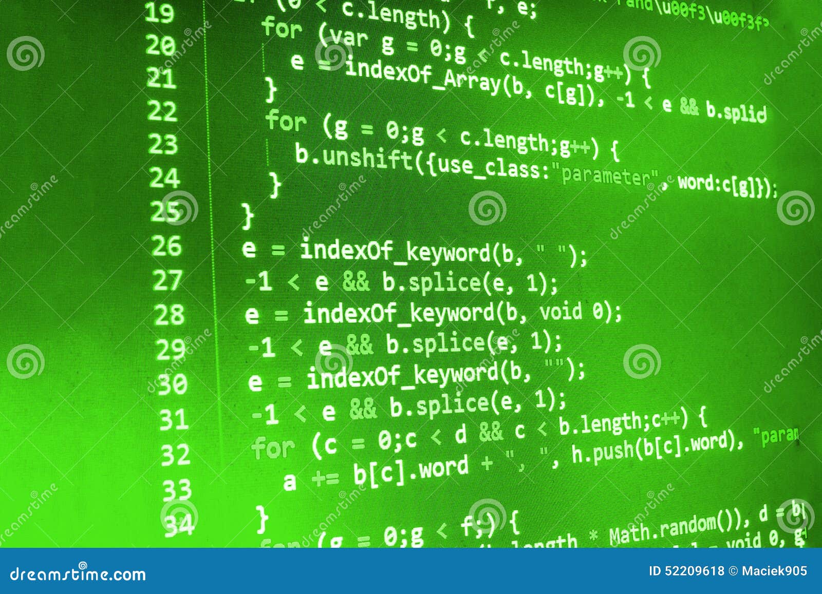 Programming Coding Source Code Screen. Stock Photo - Image of equipment ...