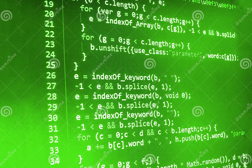 Programming Coding Source Code Screen. Stock Photo - Image of equipment, binary: 52209618