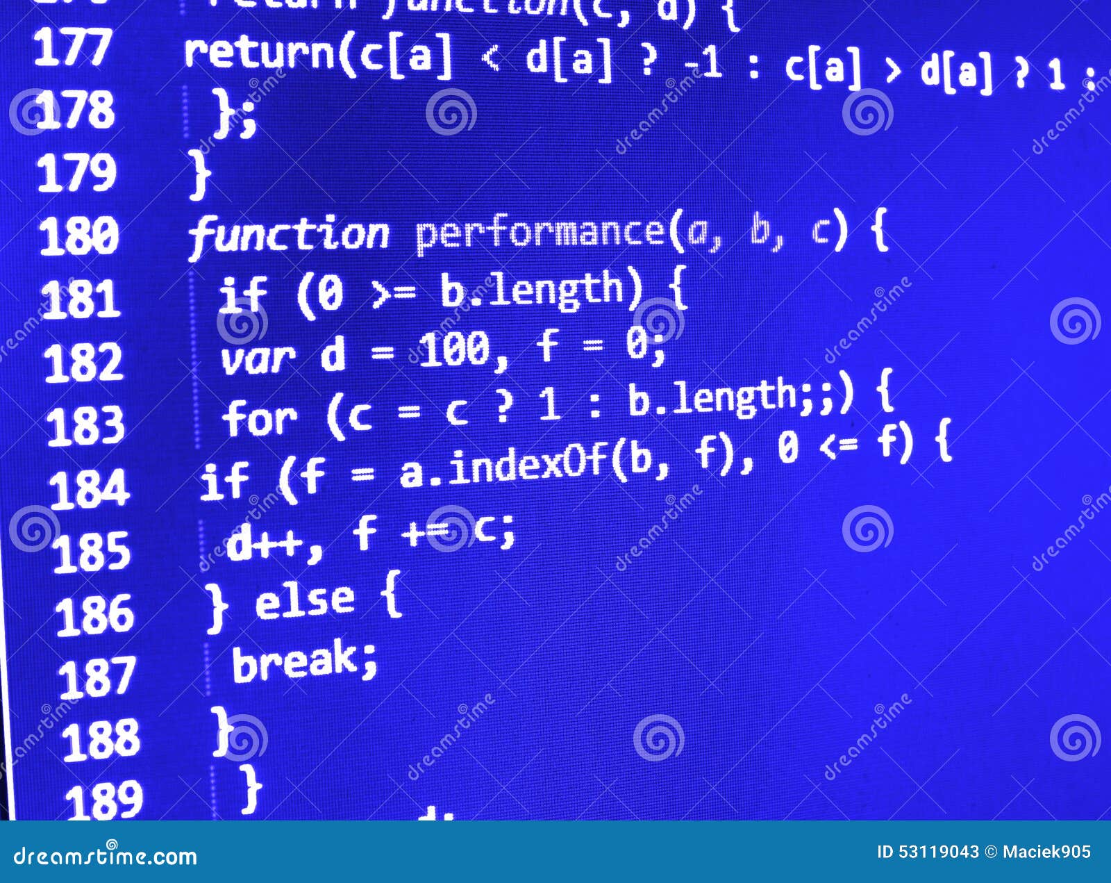 Programming Coding Source Code Screen Stock Image Image Of Background Focus 53119043