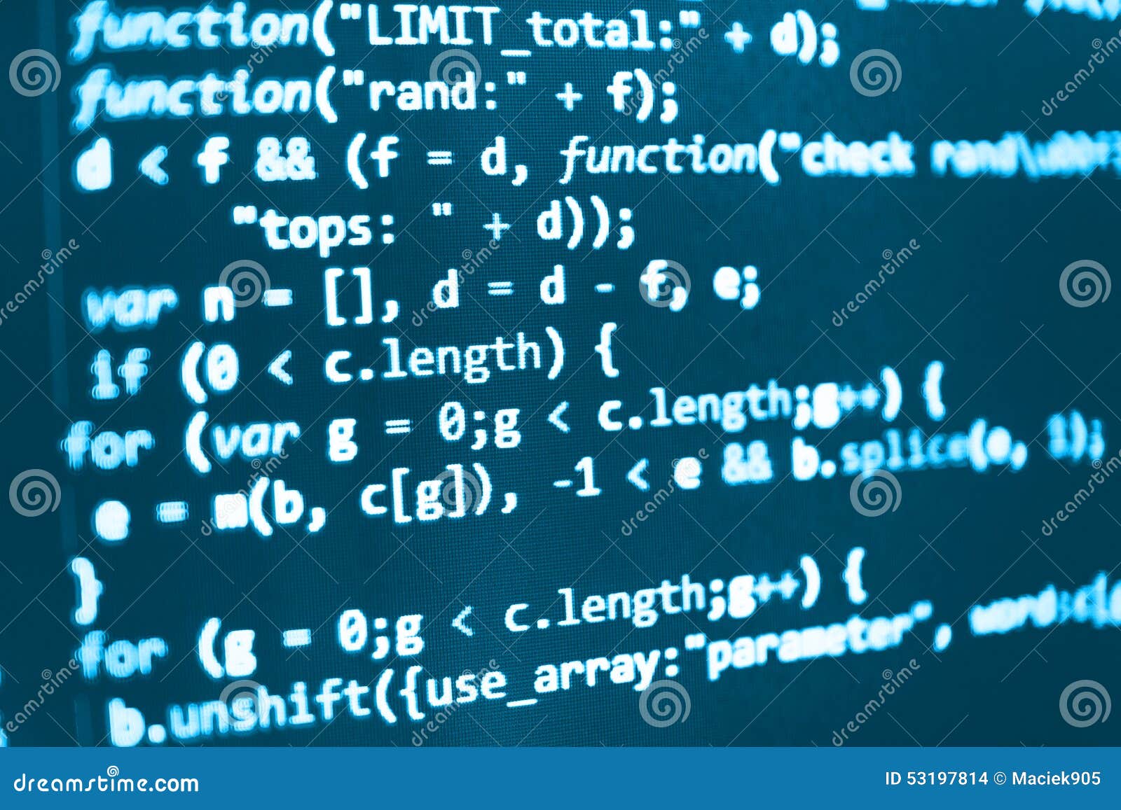 Programming Coding Source Code Screen. Stock Photo - Image of employee ...