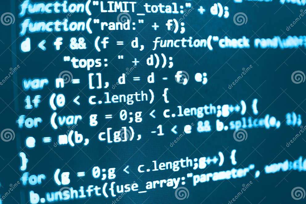 Programming Coding Source Code Screen. Stock Photo - Image of employee, color: 53197814