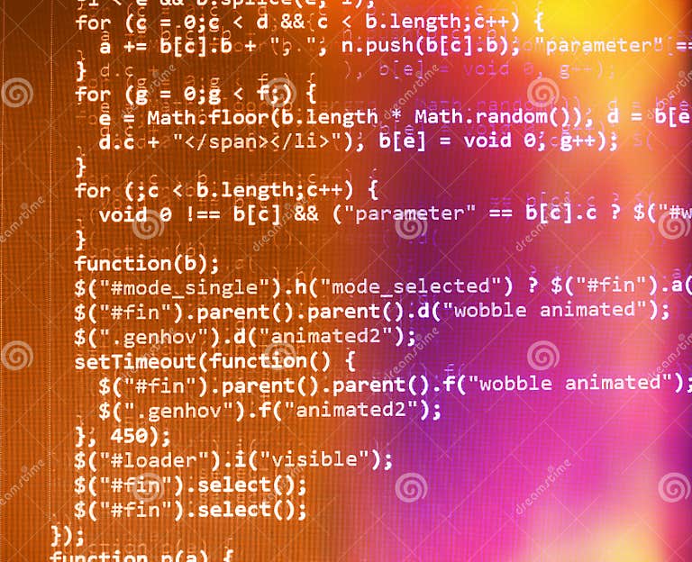 Programming Coding Source Code Screen. Stock Photo - Image of business, developer: 53524736