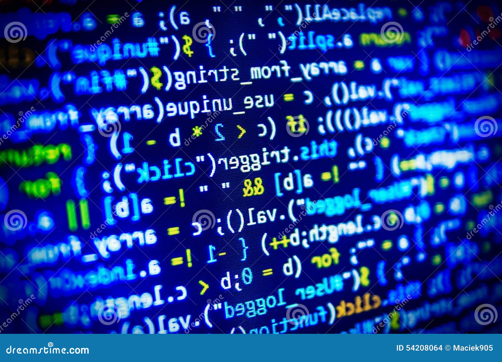 Programming Coding Source Code Screen. Stock Photo - Image of homepage ...