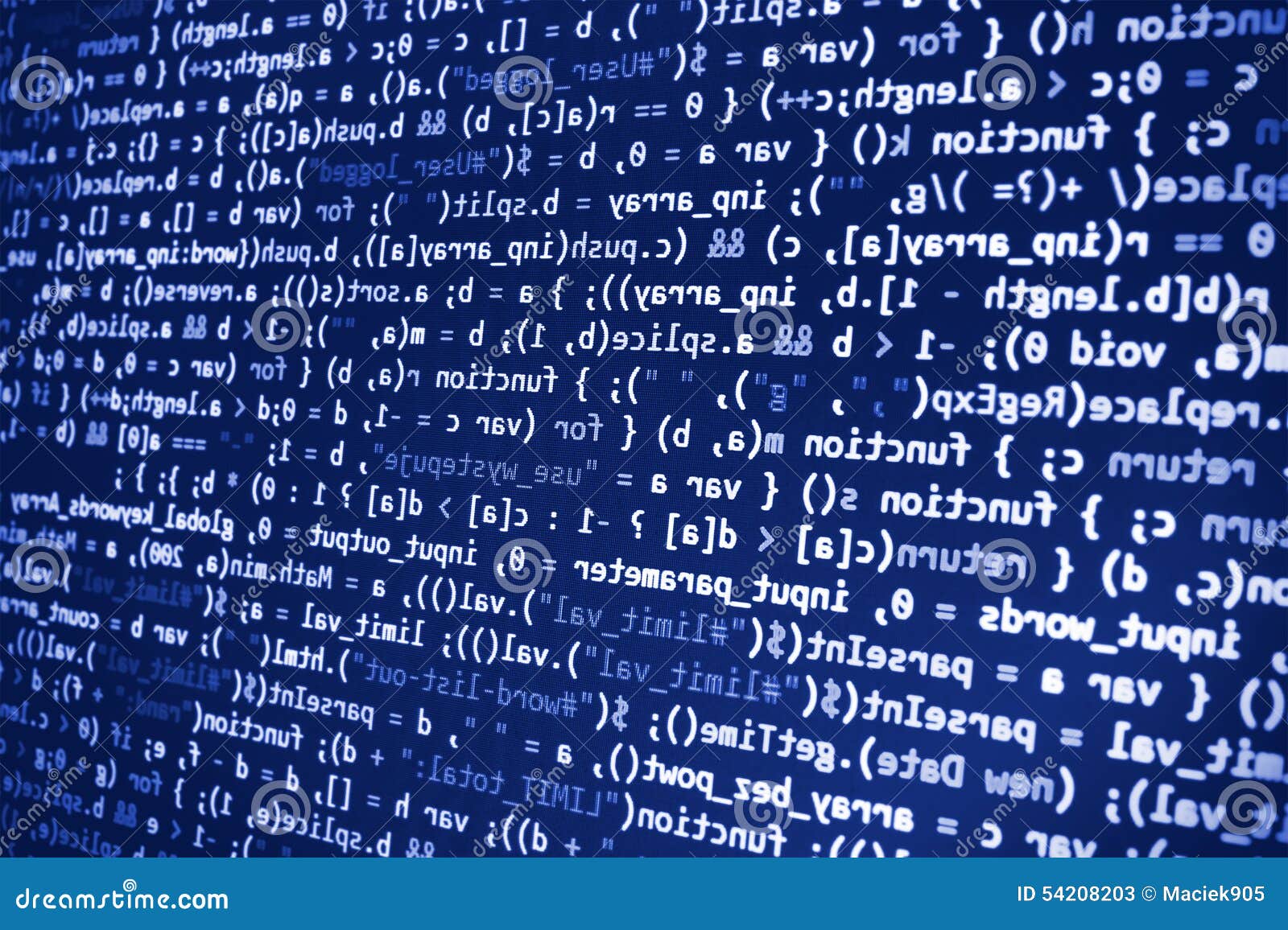 Programming Coding Source Code Screen. Stock Image - Image of character ...