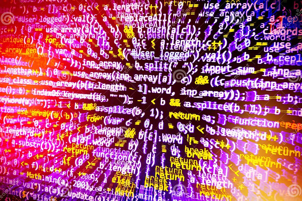 Programming Coding Source Code Screen. Stock Illustration - Illustration of data, abstract: 54209546