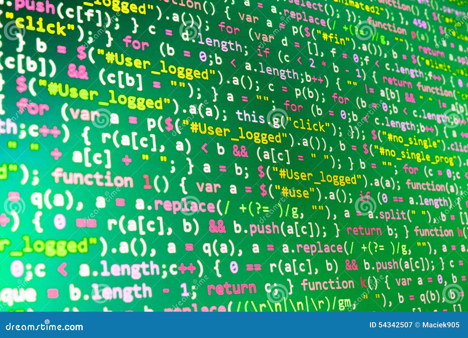 Programming Coding Source Code Screen. Stock Image - Image of ...