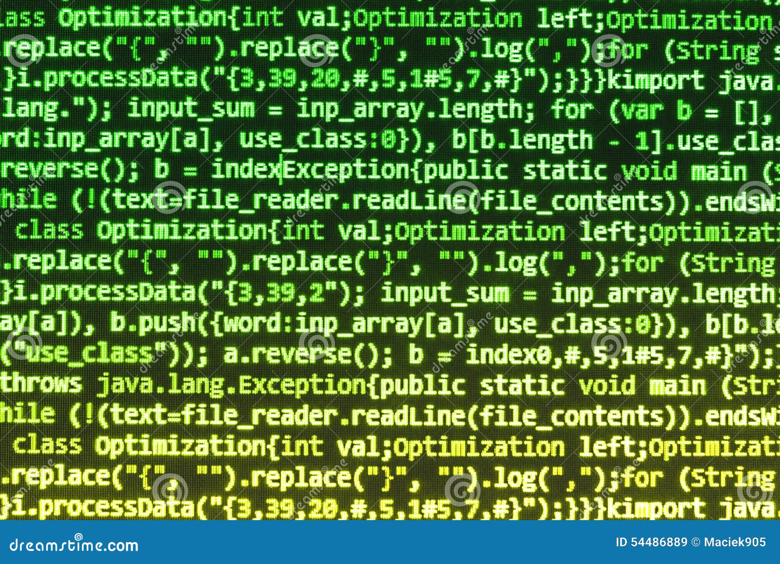 Programming Coding Source Code Screen. Stock Illustration ...