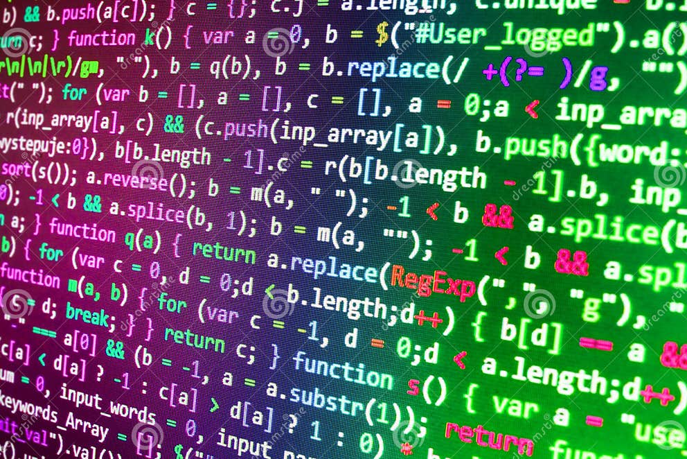 Programming Coding Source Code Screen Stock Image Image Of