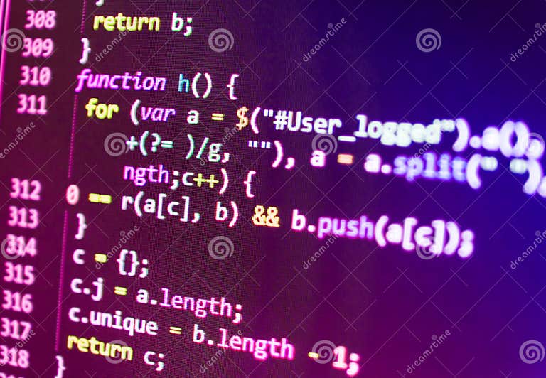 Programming Coding Source Code Screen. Stock Photo - Image of abstract, cyberspace: 54913196