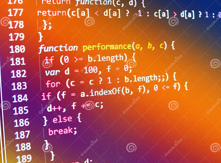 Programming Coding Source Code Screen. Stock Image - Image of byte, corporate: 55735613