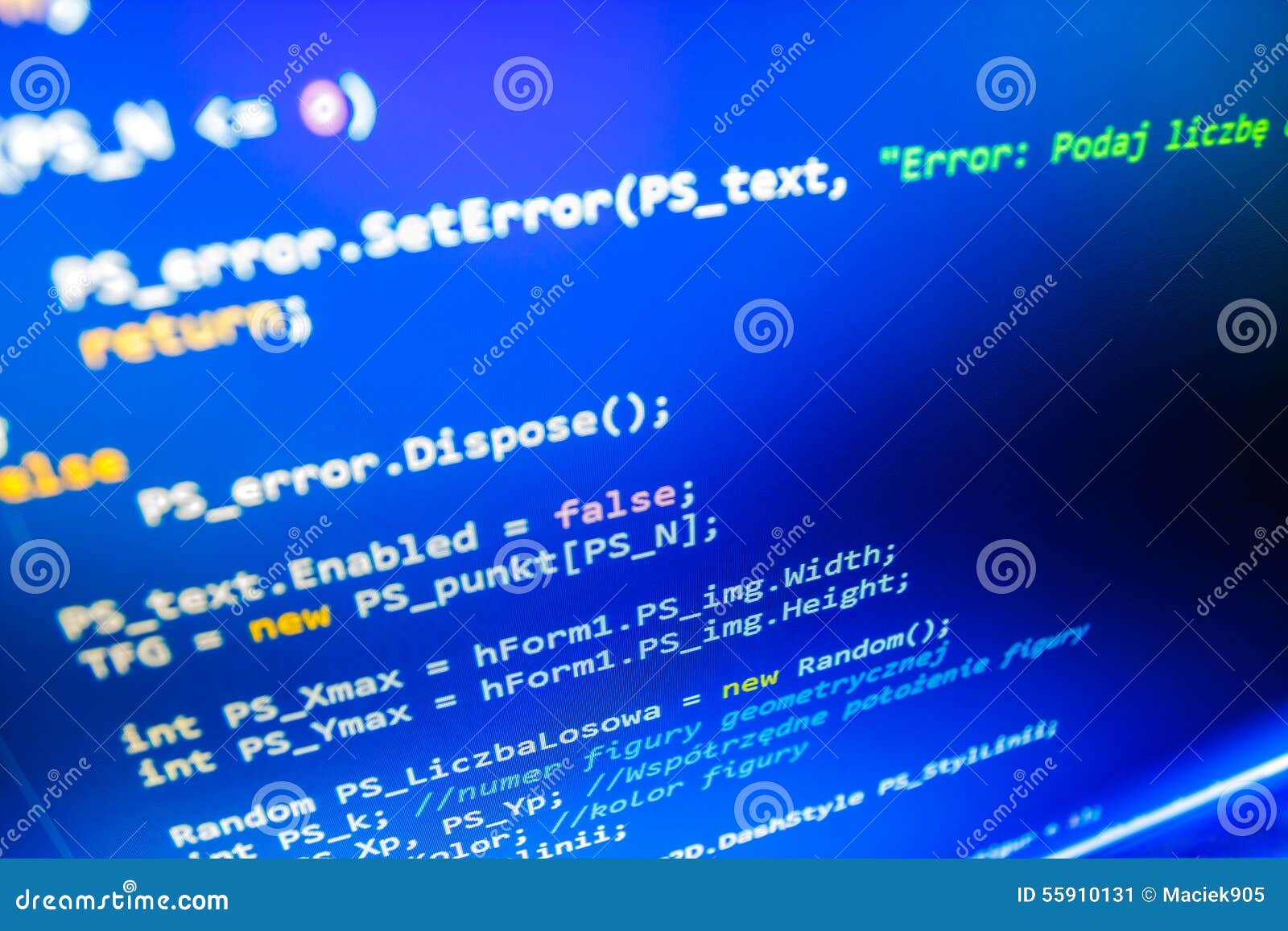Programming Coding Source Code Screen. Stock Image - Image of ...