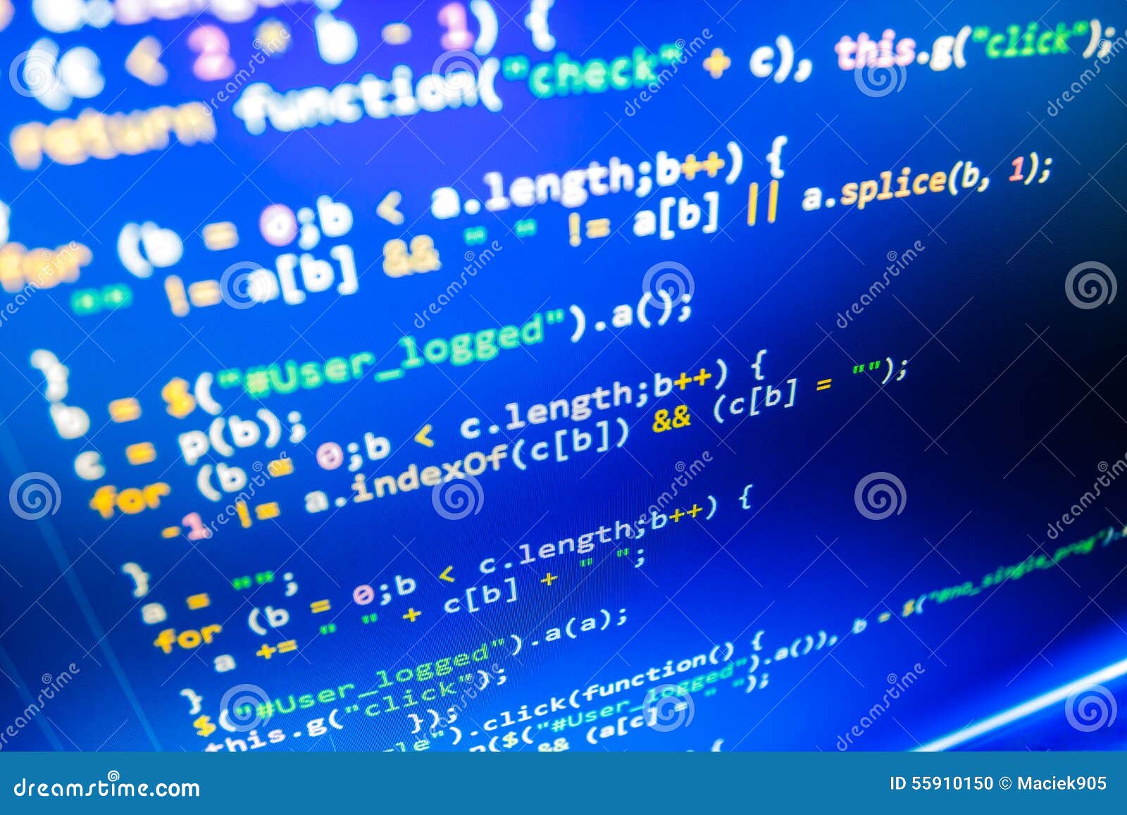 Programming Coding Source Code Screen. Stock Photo - Image of concept, binary: 55910150