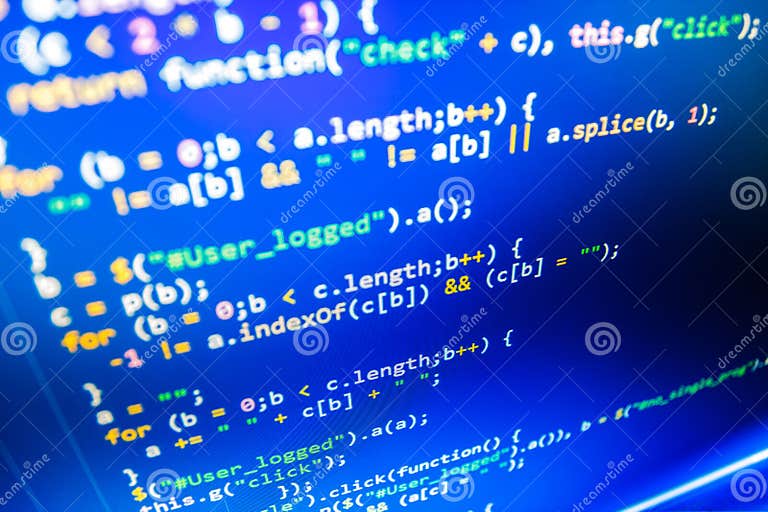 Programming Coding Source Code Screen. Stock Photo - Image of concept ...